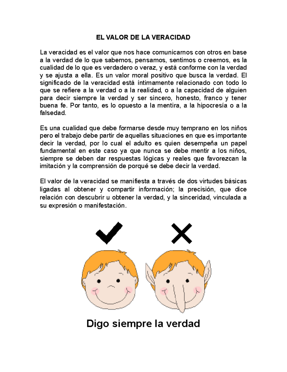 El Valor de la Veracidad: Principios y Virtudes Esenciales - Studocu