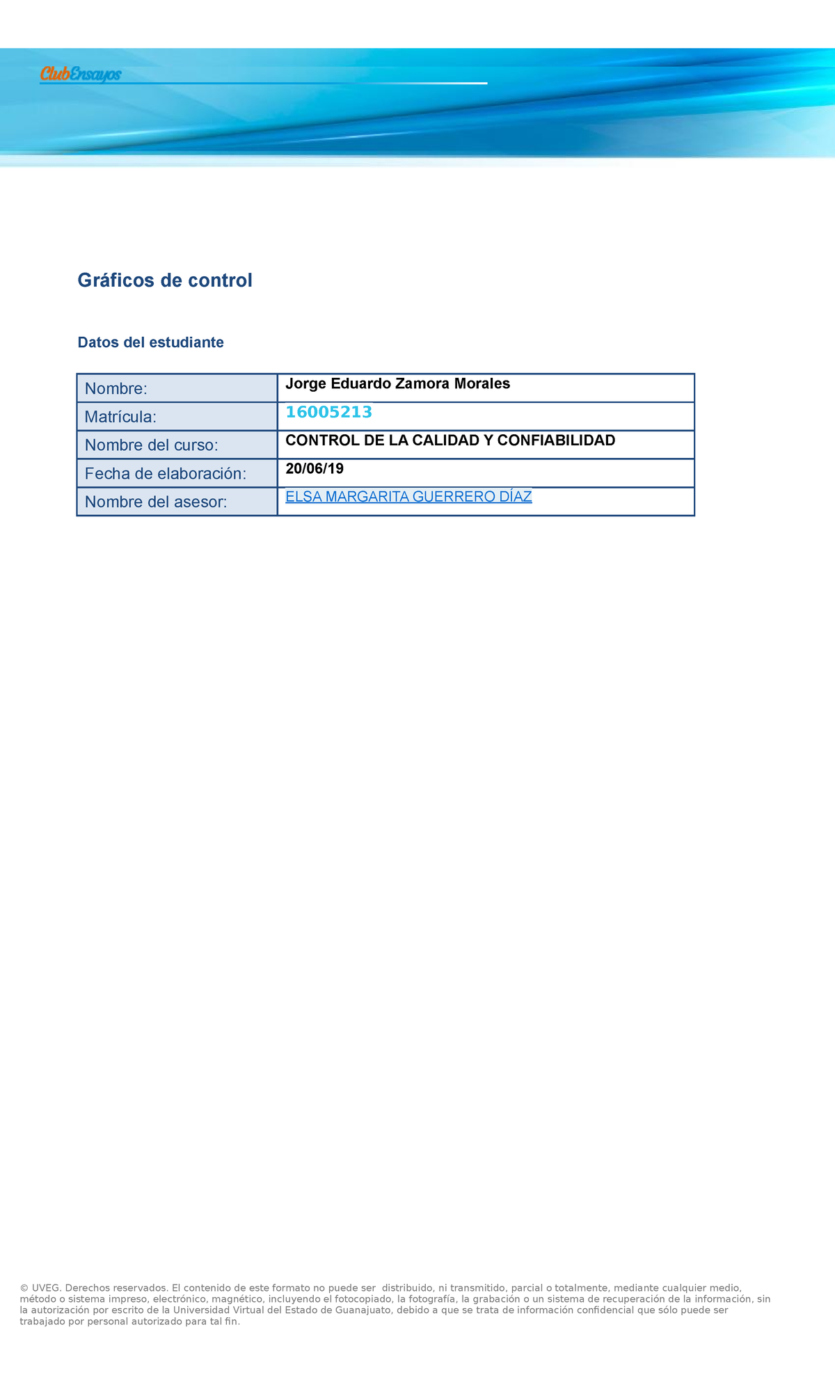 Gráficos de Control en Control de Calidad y Confiabilidad - CCQC 10 ...