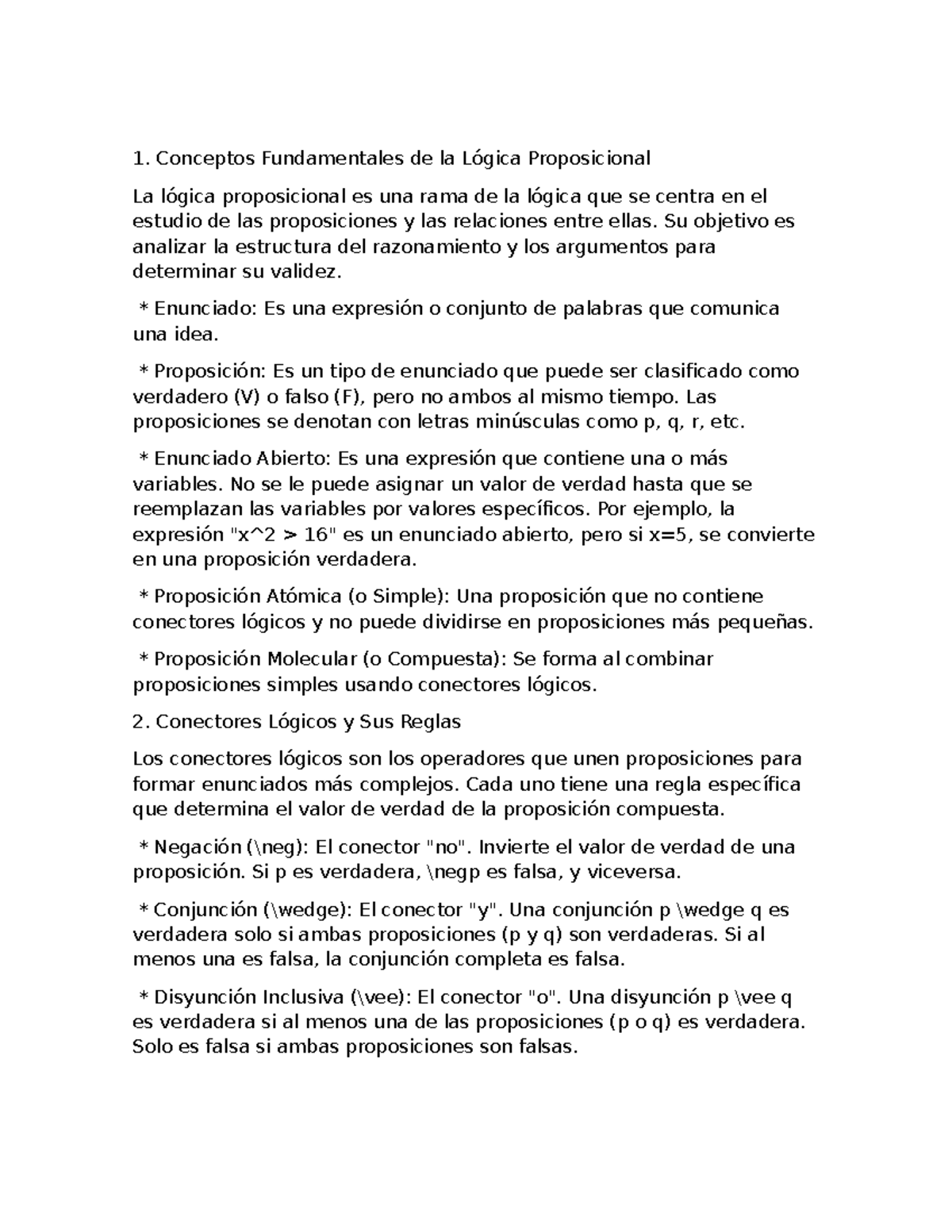 Lógica Proposicional: Conceptos Fundamentales y Conectores - Studocu