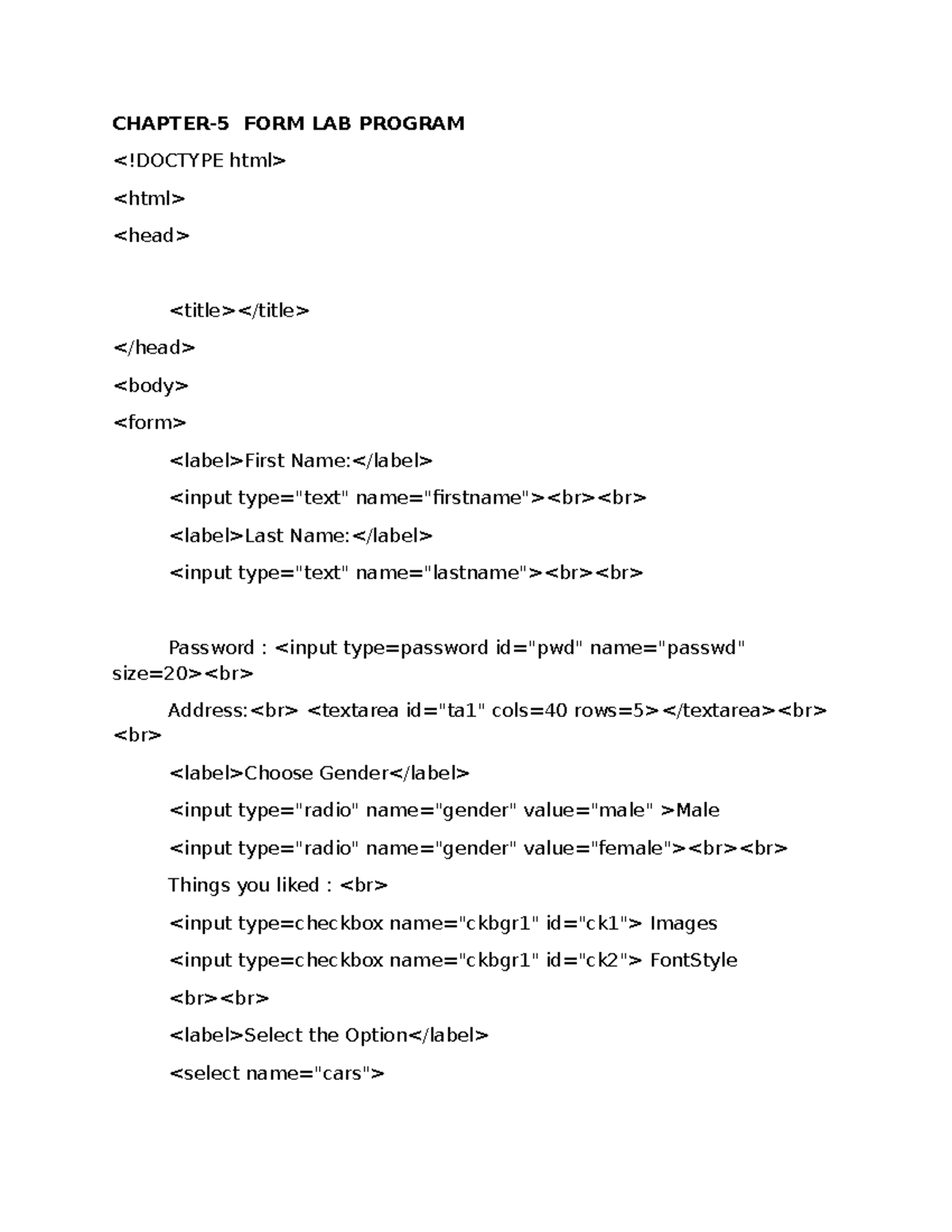Form -Lab Example -1 - web application - CHAPTER-5 FORM LAB PROGRAM ...