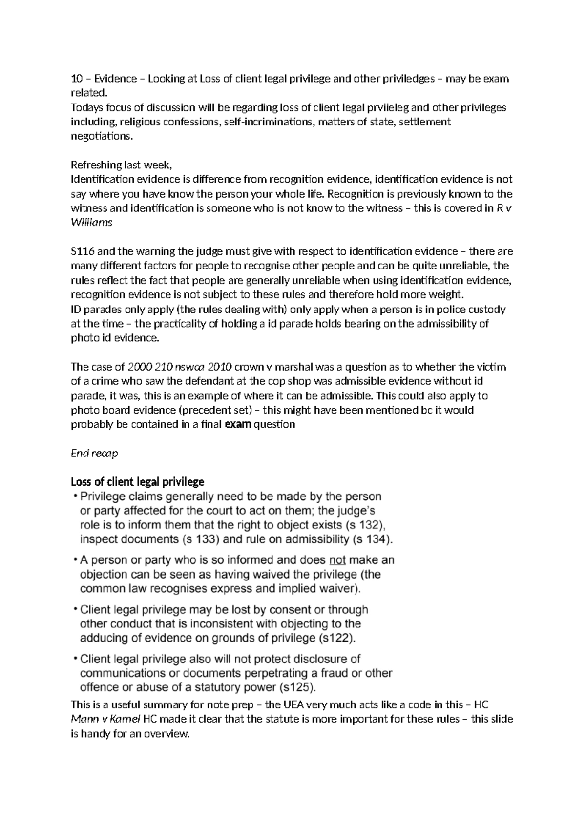 10 - Legal Privileges and Their Loss: Key Insights for Exam Prep - Studocu