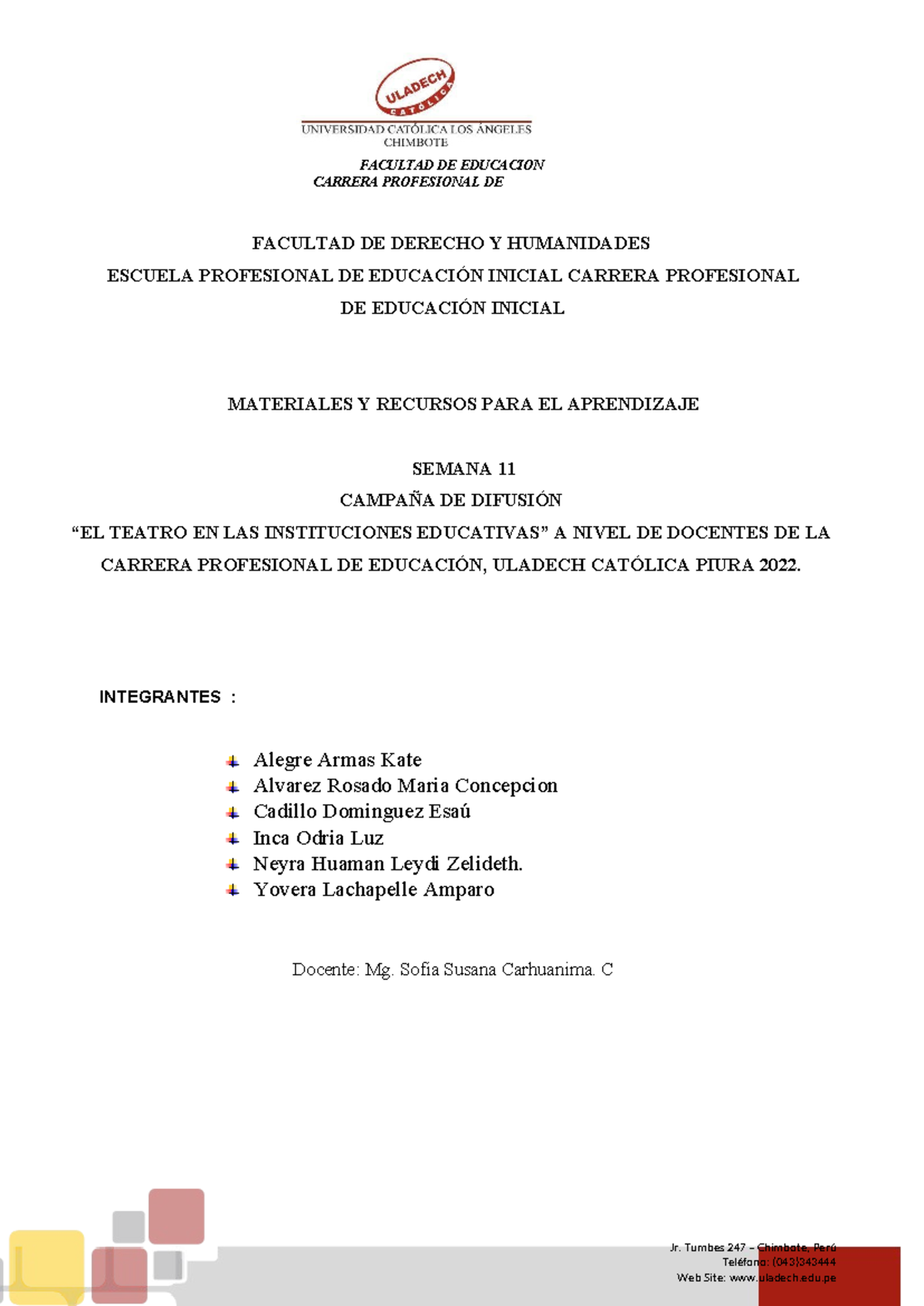 Esquema Proyecto Socioeducativo Materiales Carrera Profesional De