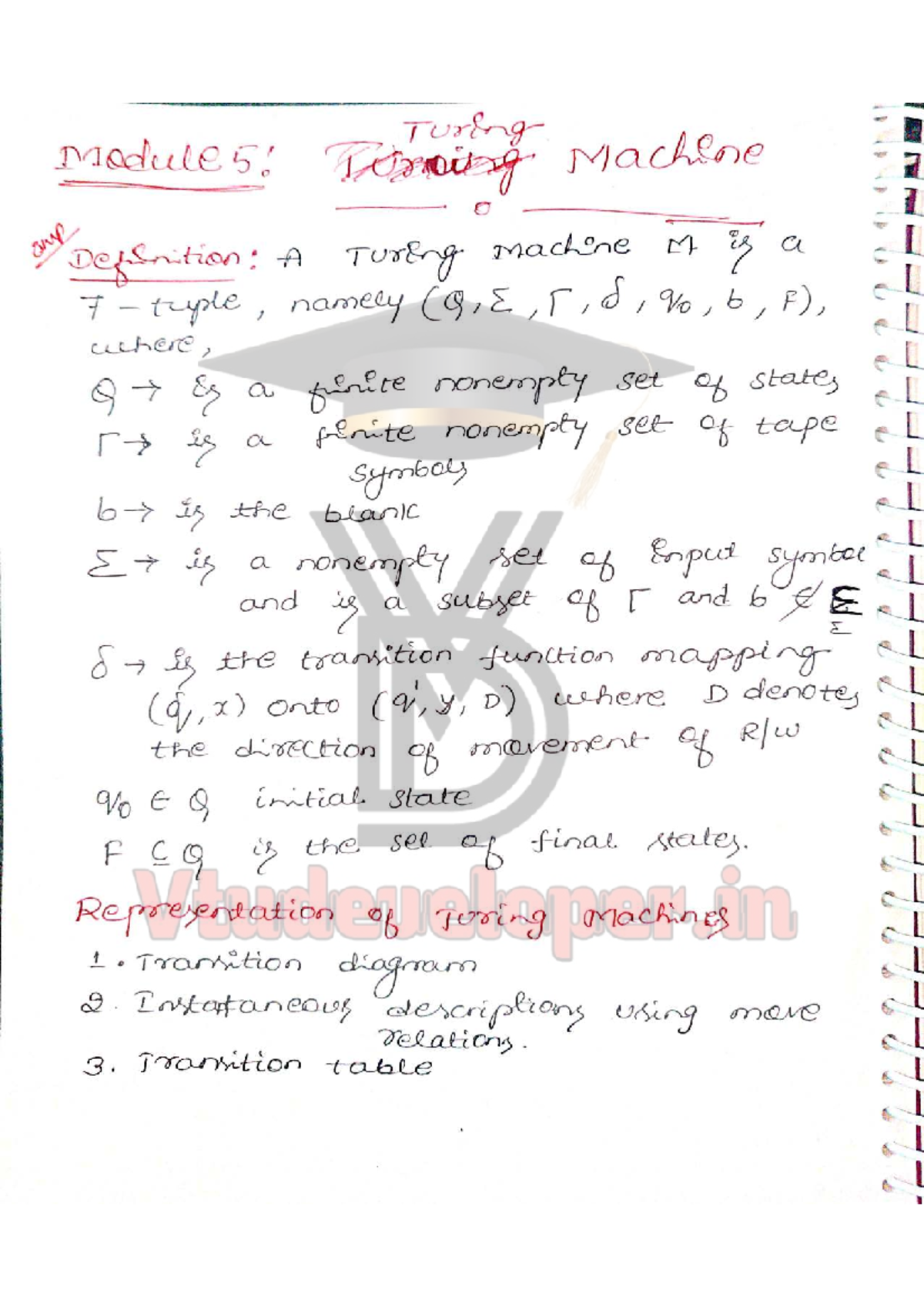 Module 5: Turing Machine Concepts and Design Notes @vtudeveloper - Studocu