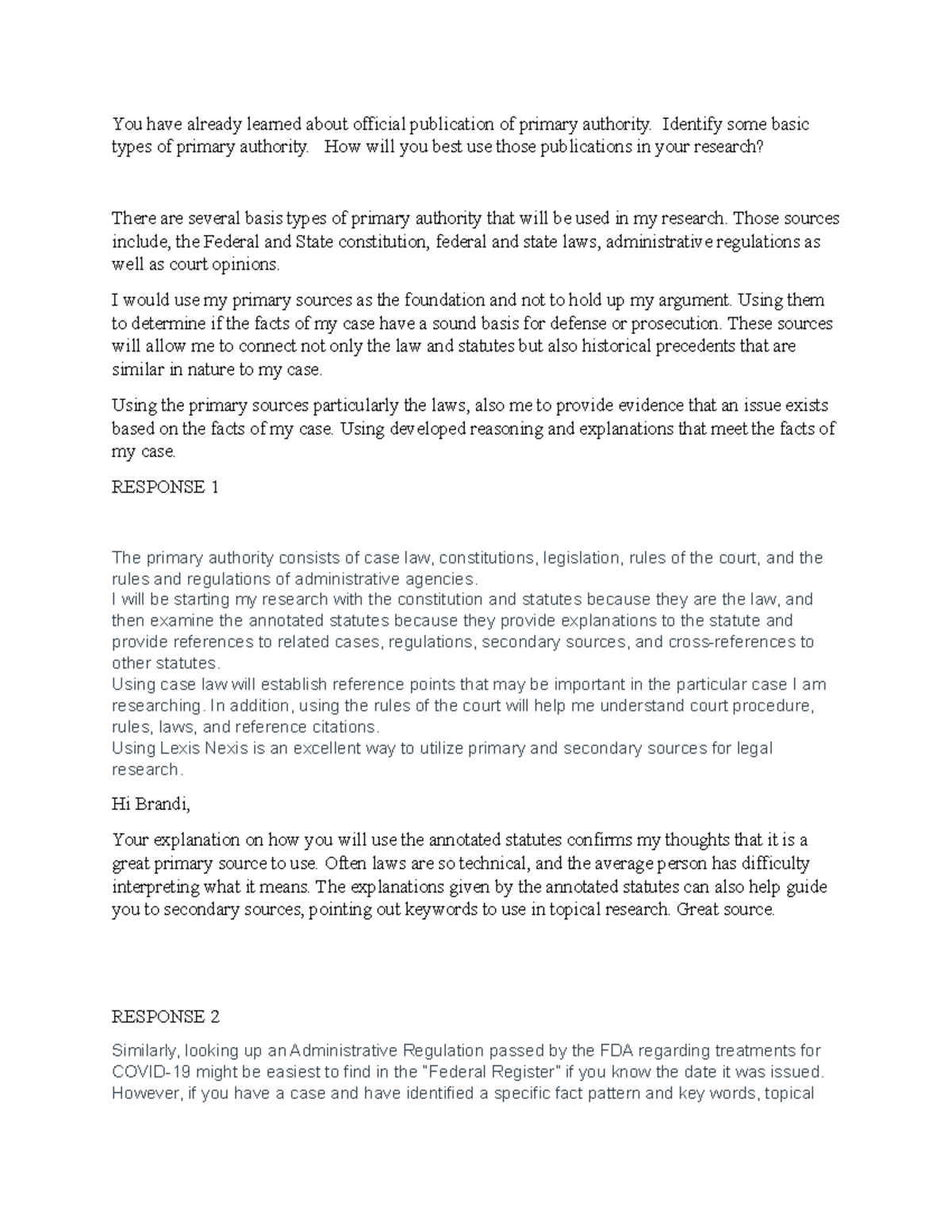 M04 Discussion - Primary Authority Research Study Notes - Studocu