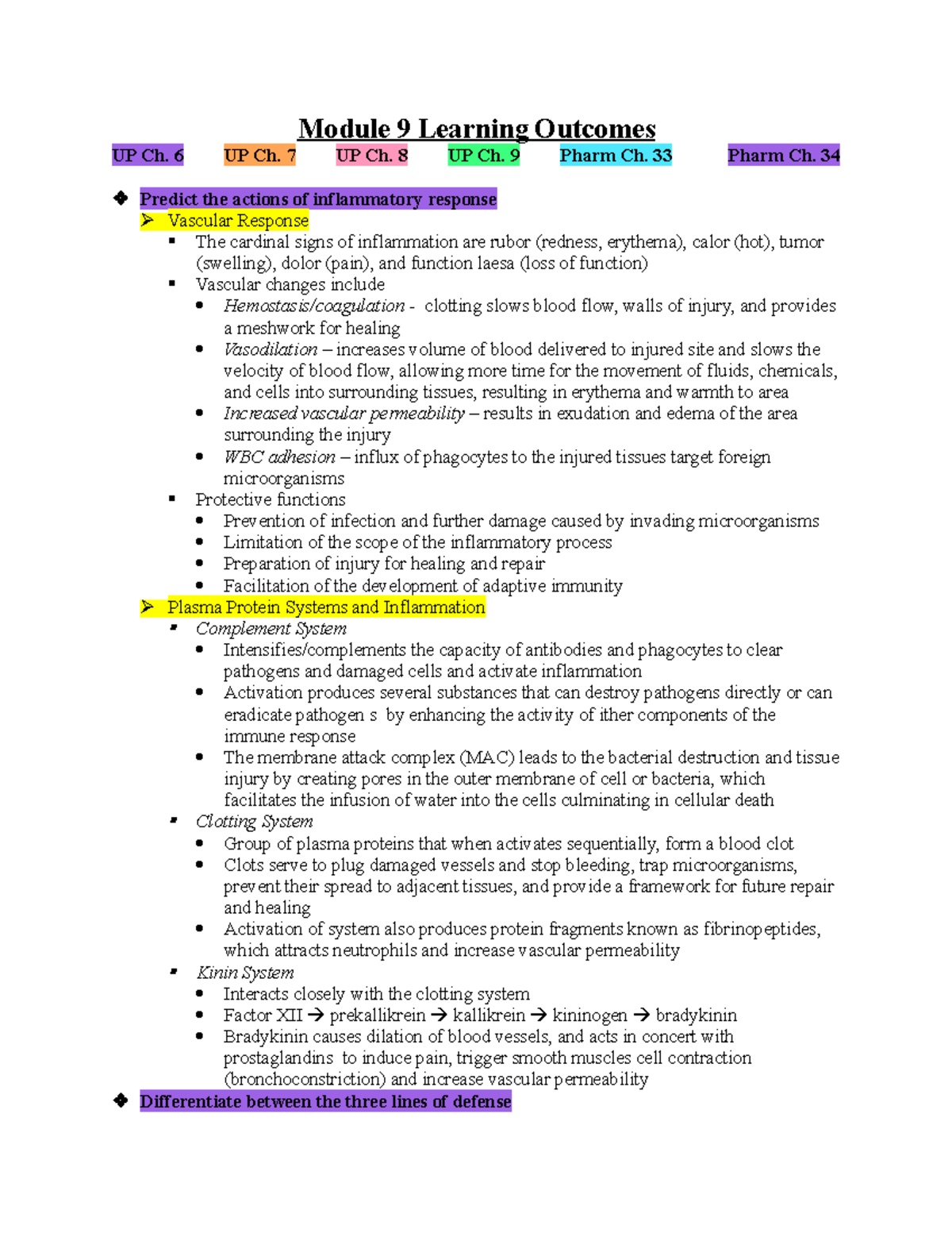 Module 9 learning outcomes - Module 9 Learning Outcomes UP Ch. 6 UP Ch ...