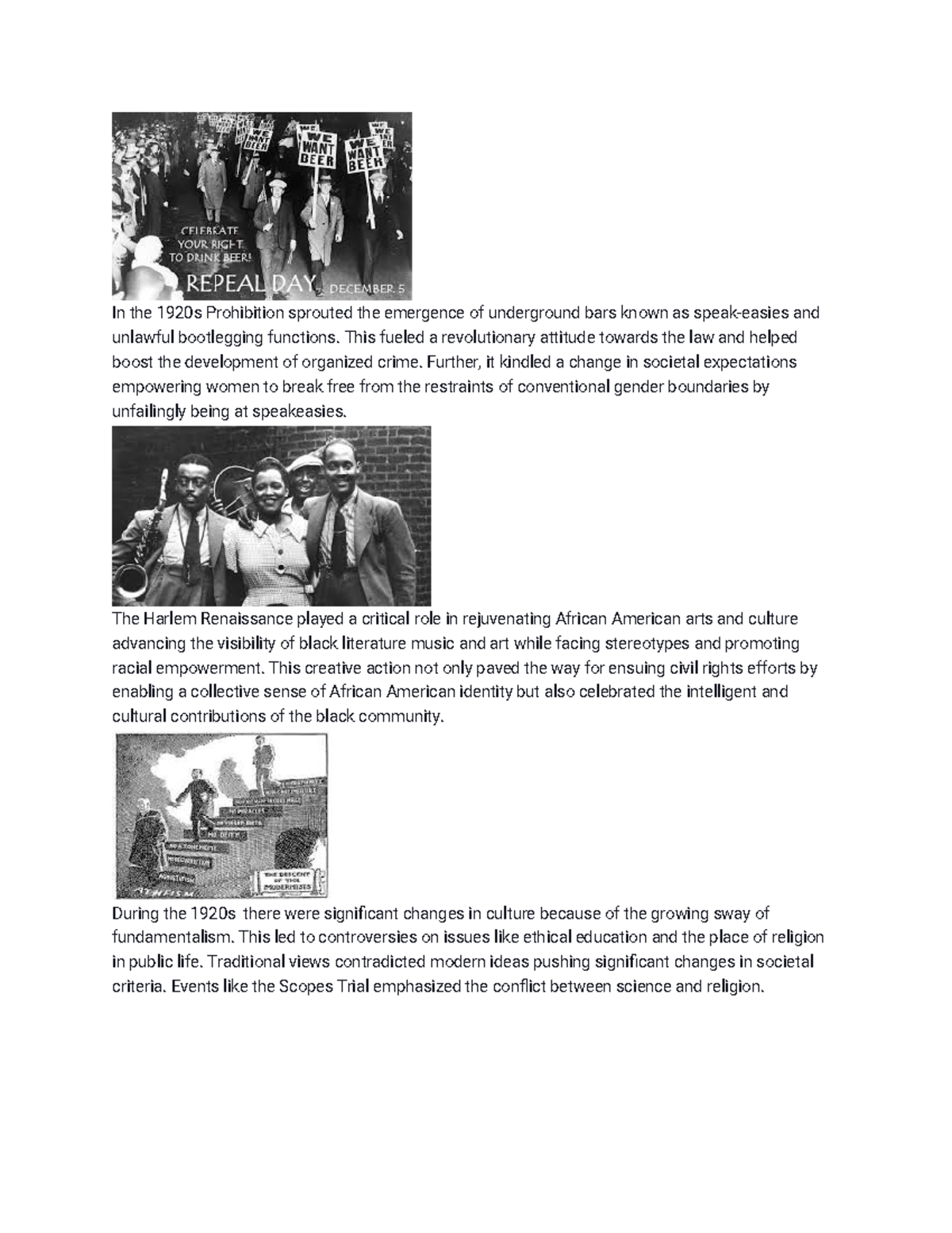 HIS 4.03 - The Impact of Prohibition and Cultural Shifts in the 1920s ...