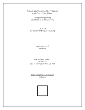 The stadia method In determining stadia interval factor (K) of a ...