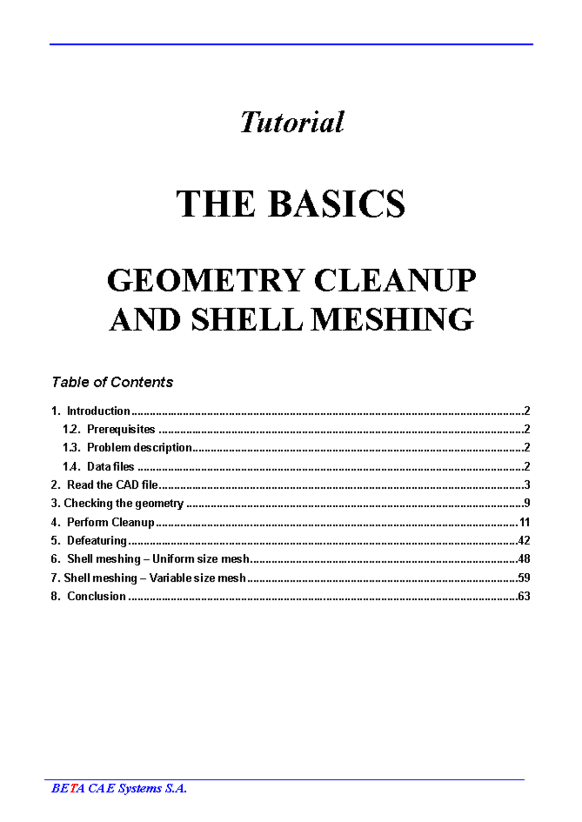 BASIC ANSA Tutorial: Geometry Cleanup & Shell Meshing Guide - Studocu