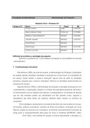 Administração da Produção Nigel Slack ( Resumo) - da Nigel Slack Stuart ...