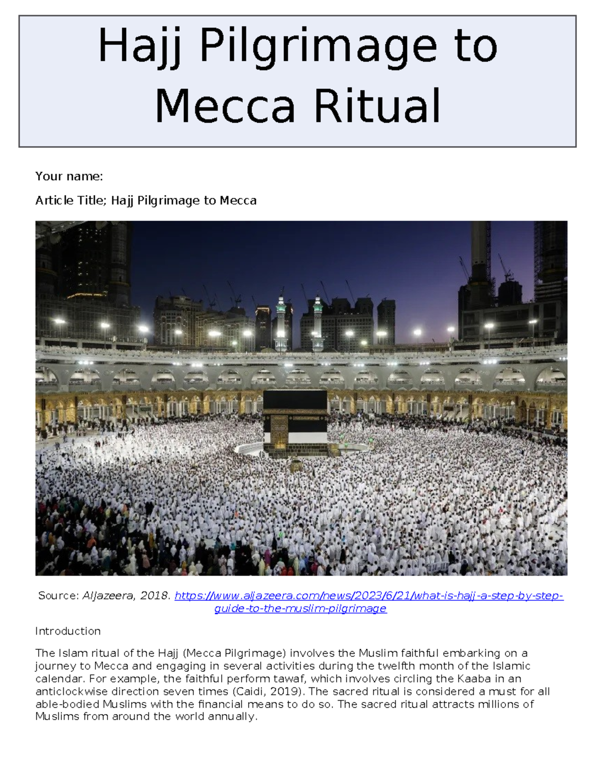 Hajj Pilgrimage to Mecca Ritual - Hajj Pilgrimage to Mecca Ritual Your ...