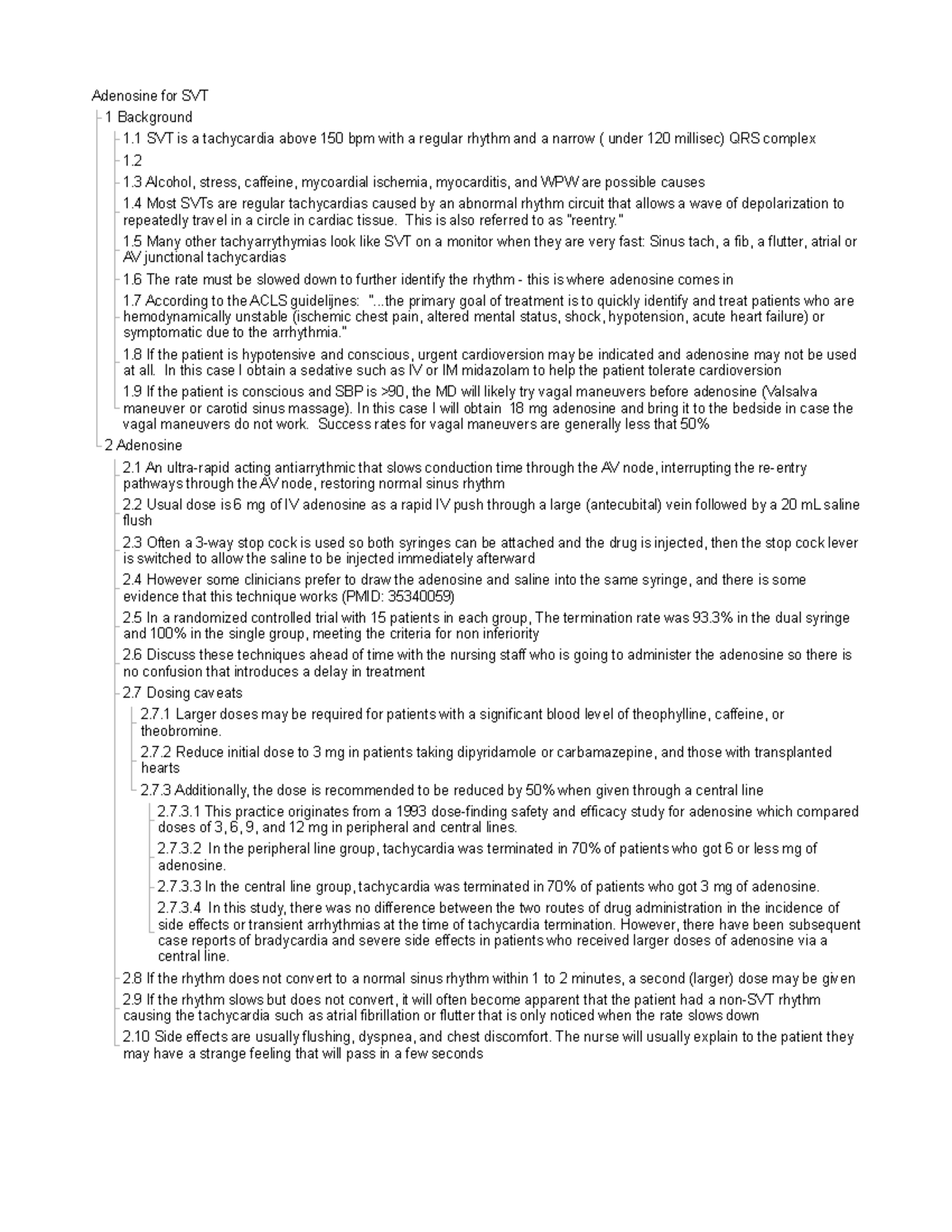 Adenosine Use in SVT Management: A Comprehensive Overview - Studocu