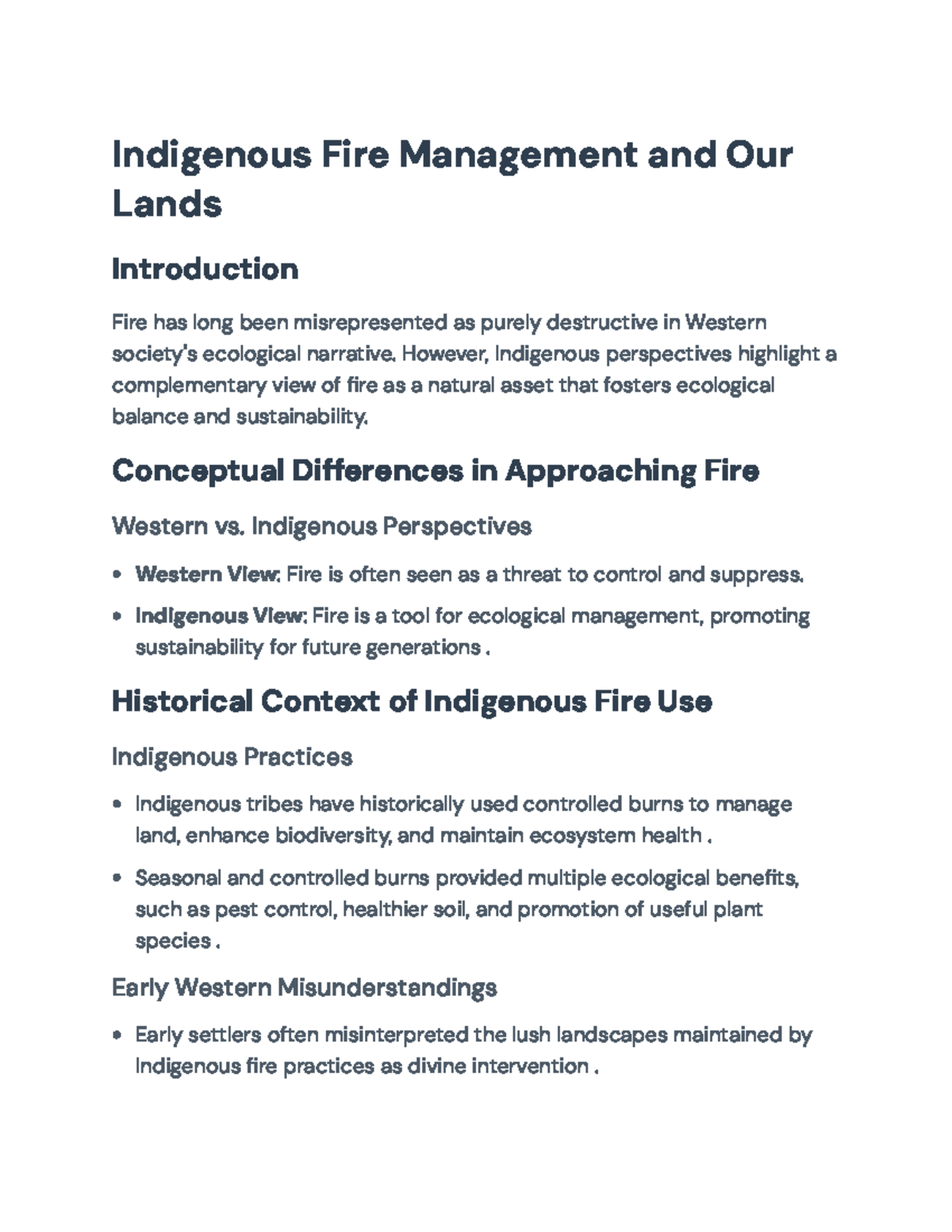Indigenous Fire Management: Ecological Practices and Modern Integration ...