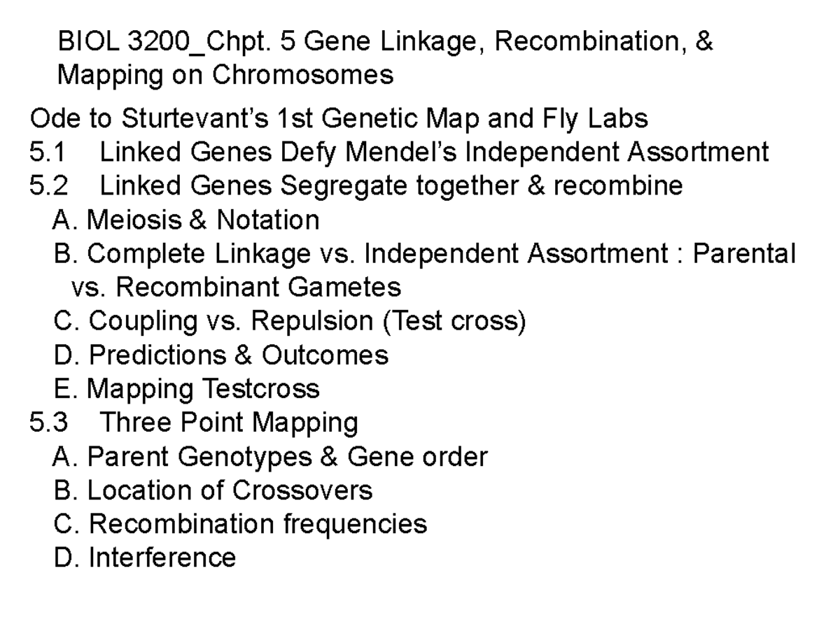 BIOL 3200 Final Exam Review: Gene Linkage & Chromosome Mapping - Studocu
