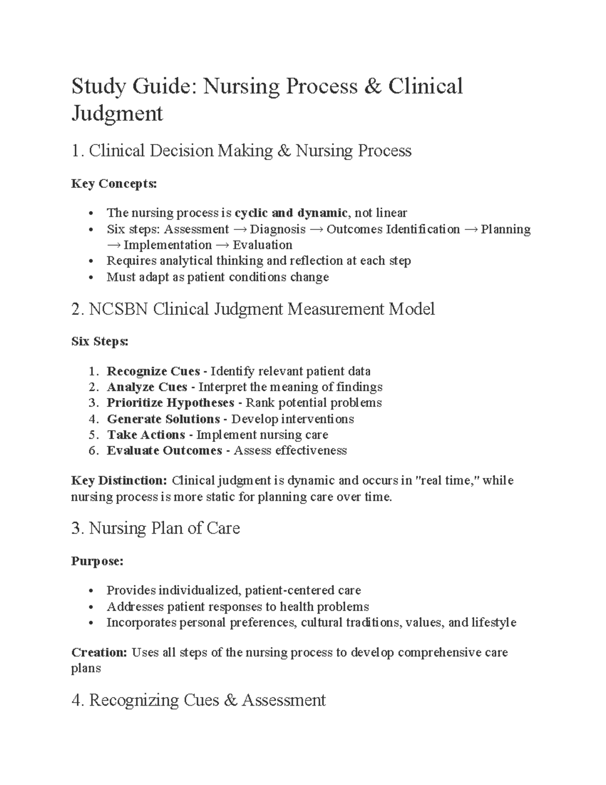 Unit 2 Study Guide: Clinical Decision Making & Patient Safety - Studocu