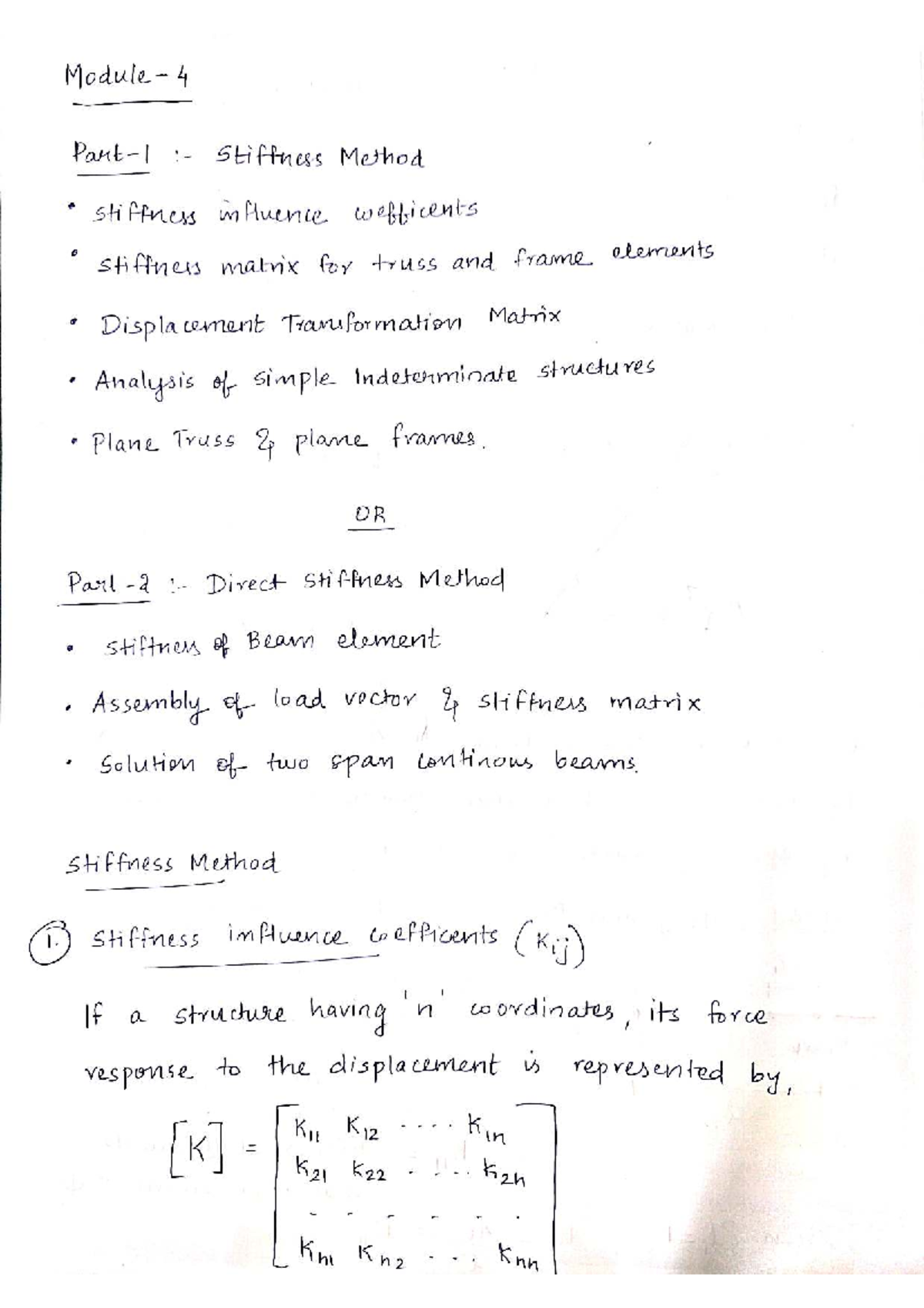 Module 4: Stiffness Matrix and SH Method Analysis - Studocu