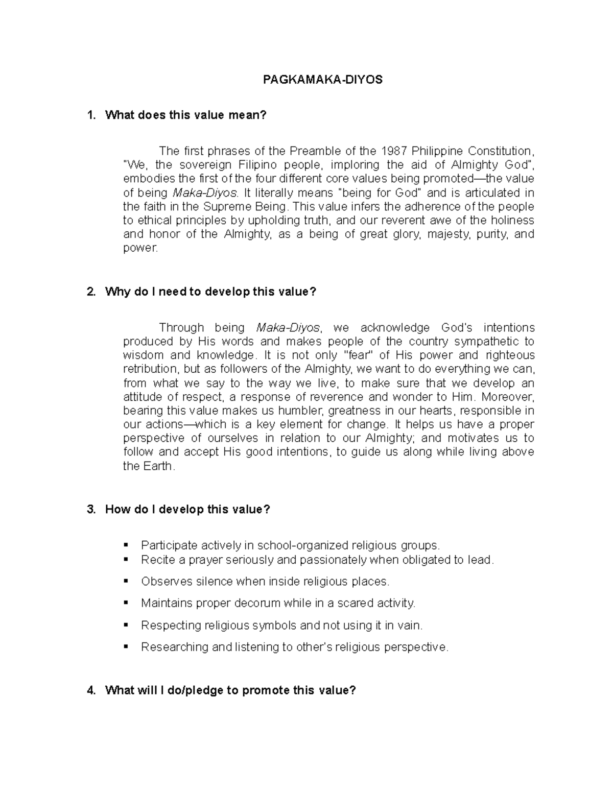 NSTP 1 - Understanding the Filipino Core Values for Nation-Building ...