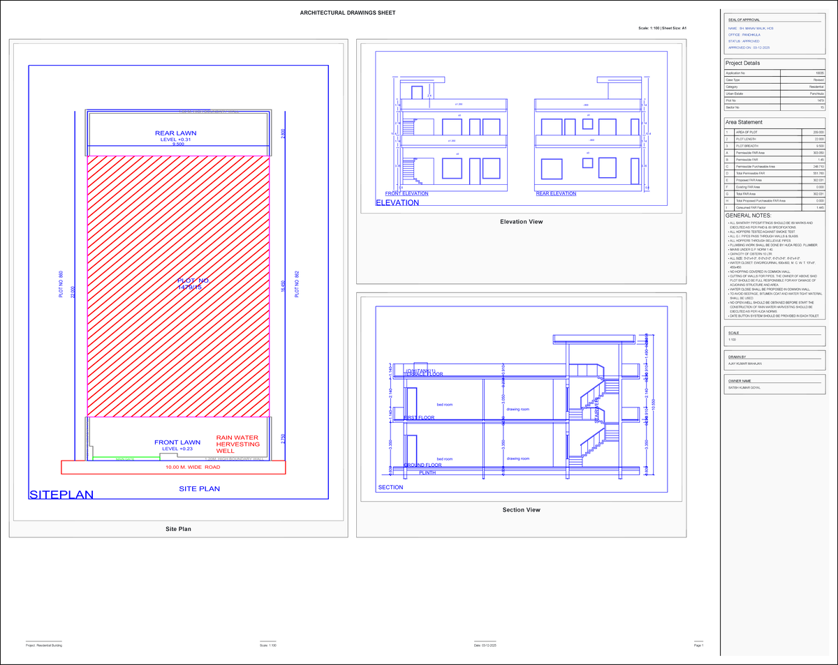 A1 Architectural Drawings for Residential Project Approval - Studocu