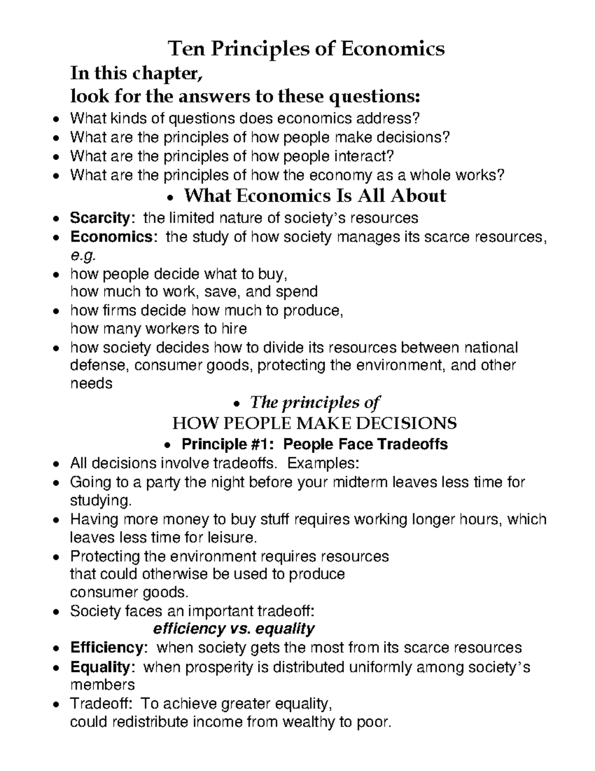 10 Principles of Economics - Ten Principles of Economics In this ...