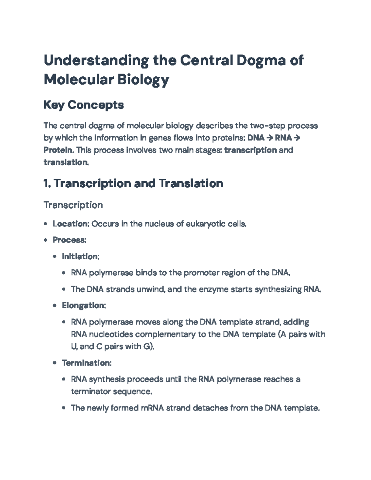 Understanding the Central Dogma of Molecular Biology: Key Concepts ...