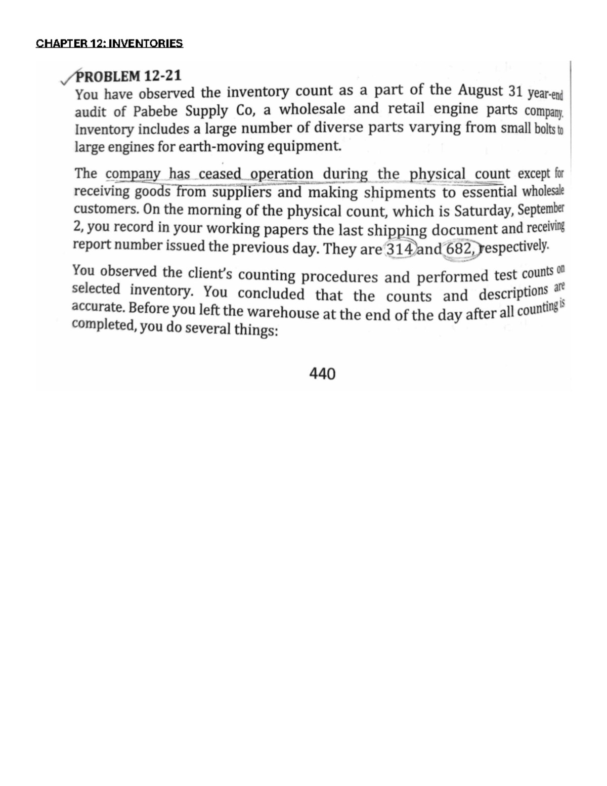 Chapter 12 - Inventory Management & Audit Procedures Analysis - Studocu