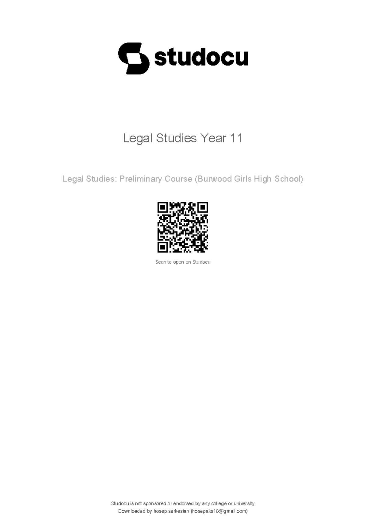 Legal Studies: Year 11 Preliminary Course Overview and Key Concepts ...