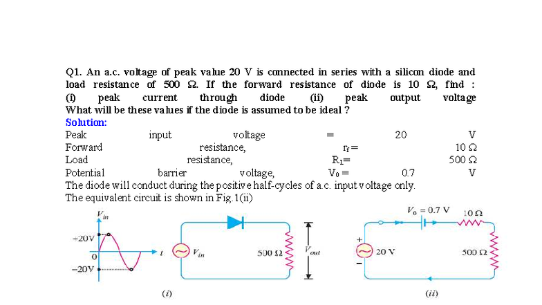 Diode Problems and Solutions - ECE 101 - Studocu