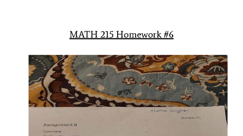 MATH 215 Assignment 6: Correlation & Regression Analysis - Studocu