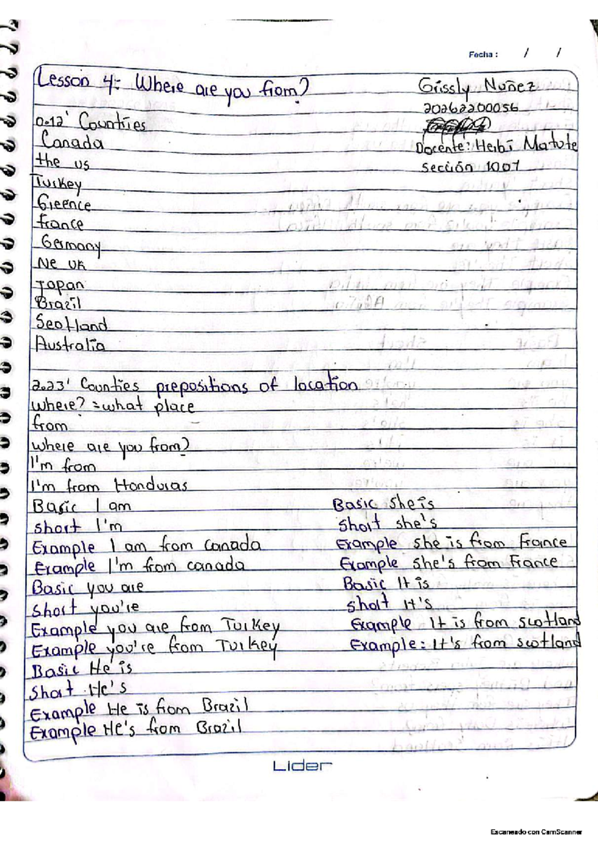 U1T4a9 - Lesson 4: Countries and Speaking English Notes - Studocu