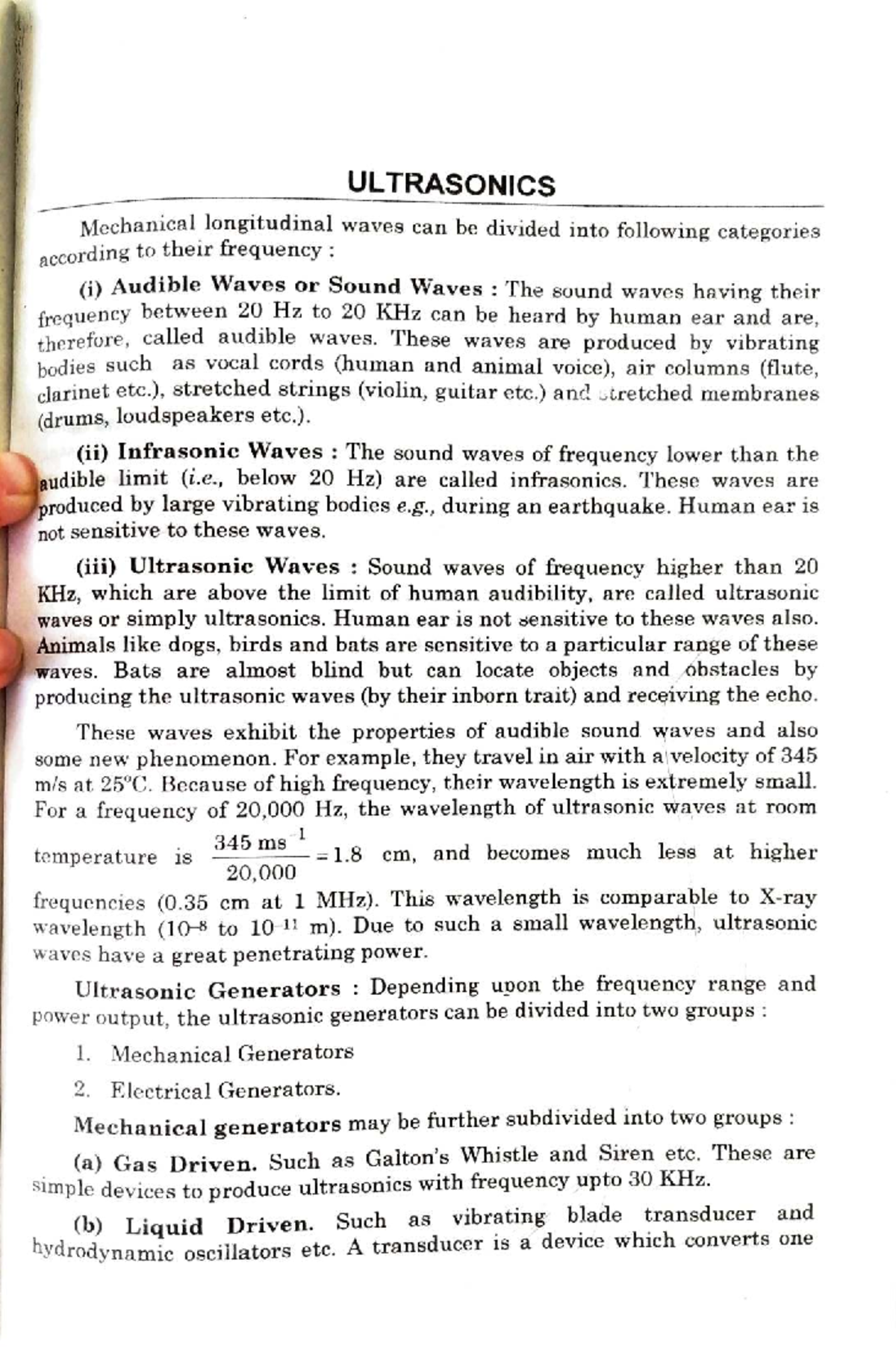 APPLIED PHYSICS: Ultrasonics Overview and Applications (Course Code ...