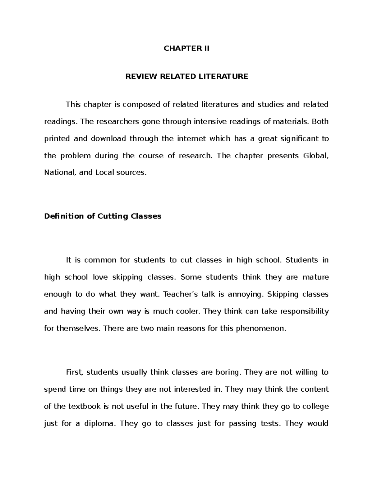 Understanding the Causes of Class Cutting: A Comprehensive Study - Studocu