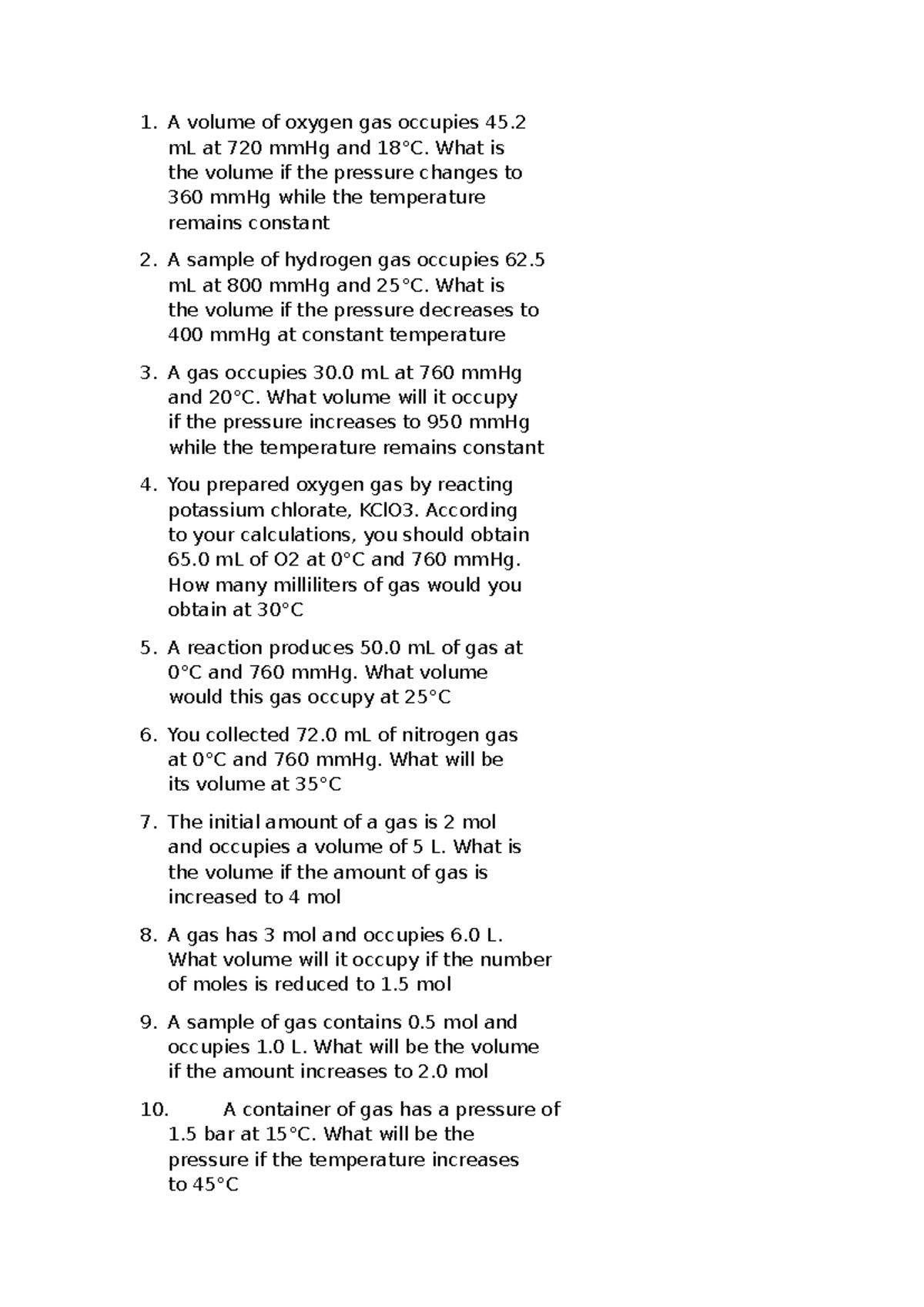 SCHM000 - Gas Laws Practice Problems and Solutions - Studocu