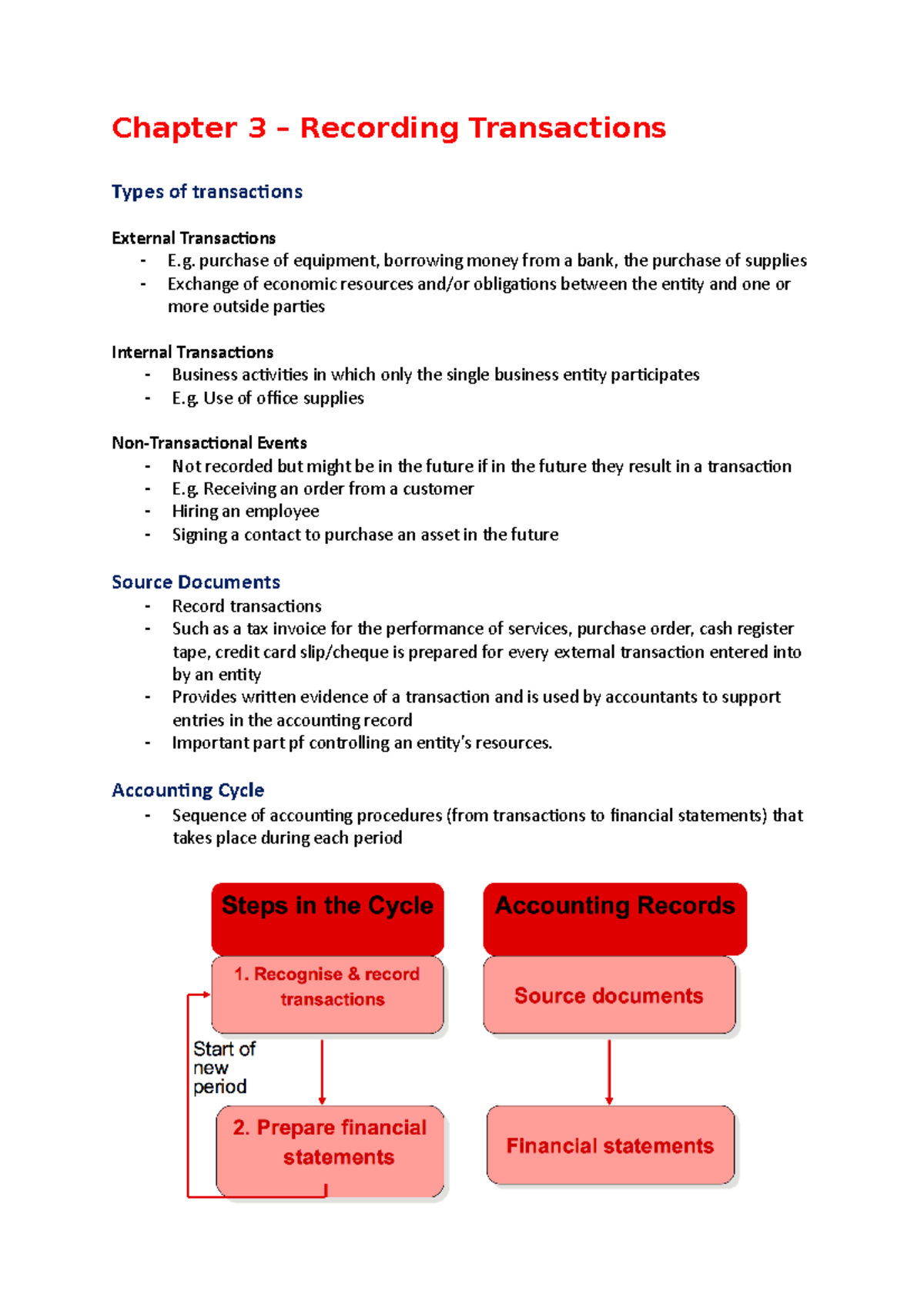 Chapter 3 - Recording Transactions Overview and Key Concepts ACCY111 ...