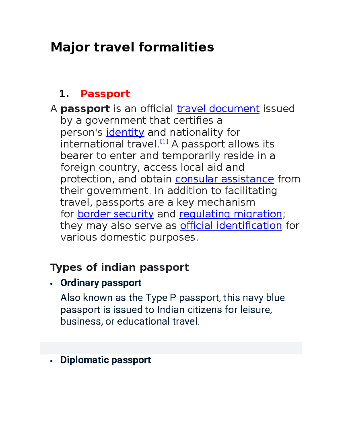 Travel Formalities: A Comprehensive Guide for International Trips - Studocu