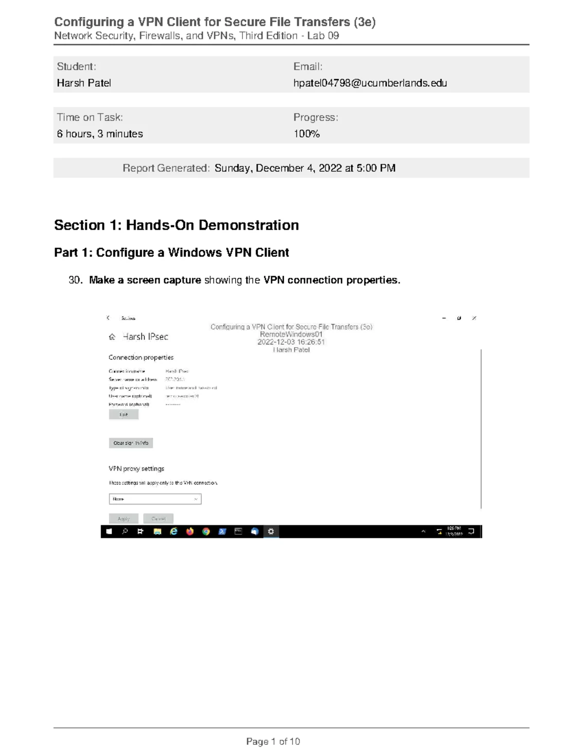 Lab 8 Configuring a VPN Server with pf Sense 3e - Harsh Patel - Network Security, Firewalls, and ...