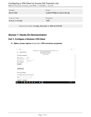 Lab 7 Configuring Custom Firewall Rules with pf Sense 3e - Harsh Patel - Network Security, - Studocu