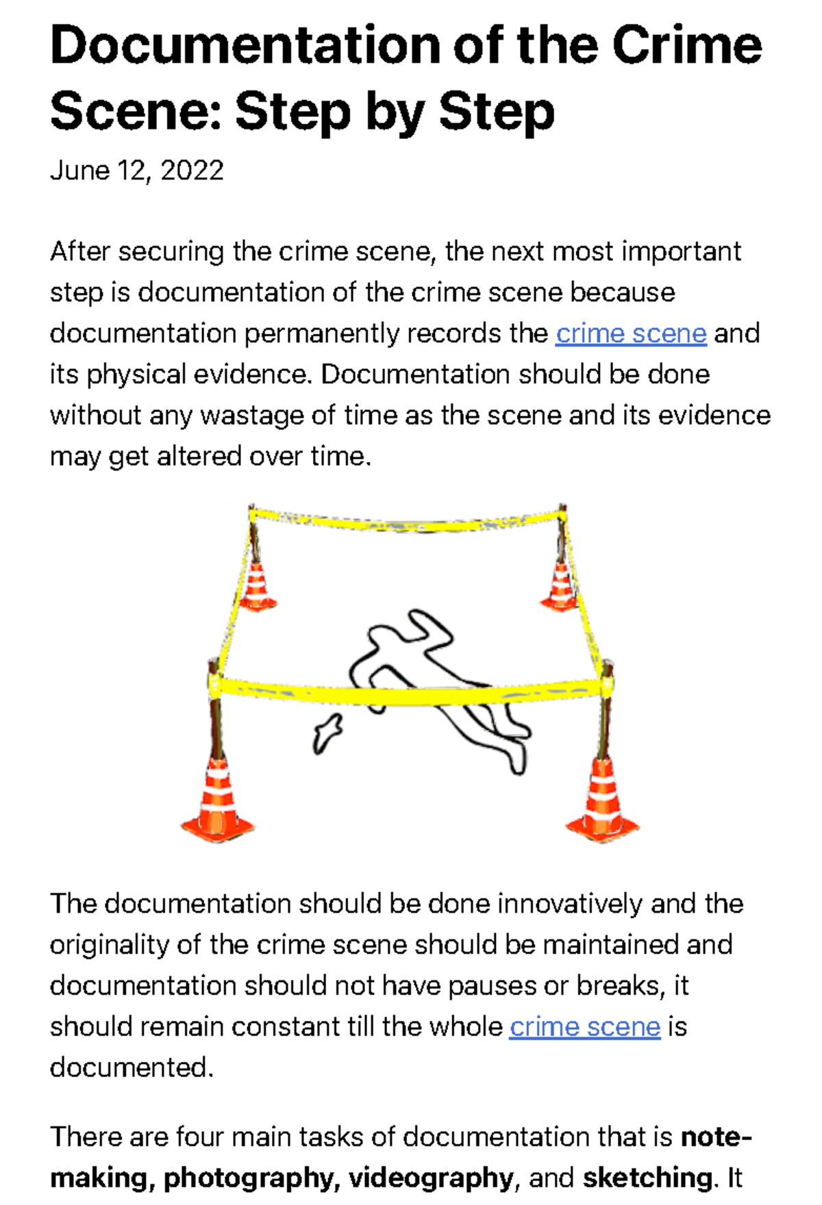 BFS 6 Step-by-Step Guide to Crime Scene Documentation - Studocu