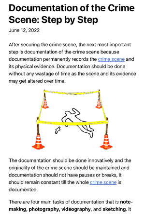 BFS 6 Crime Scene Definition, Types and Characteristics - Crime Scene ...