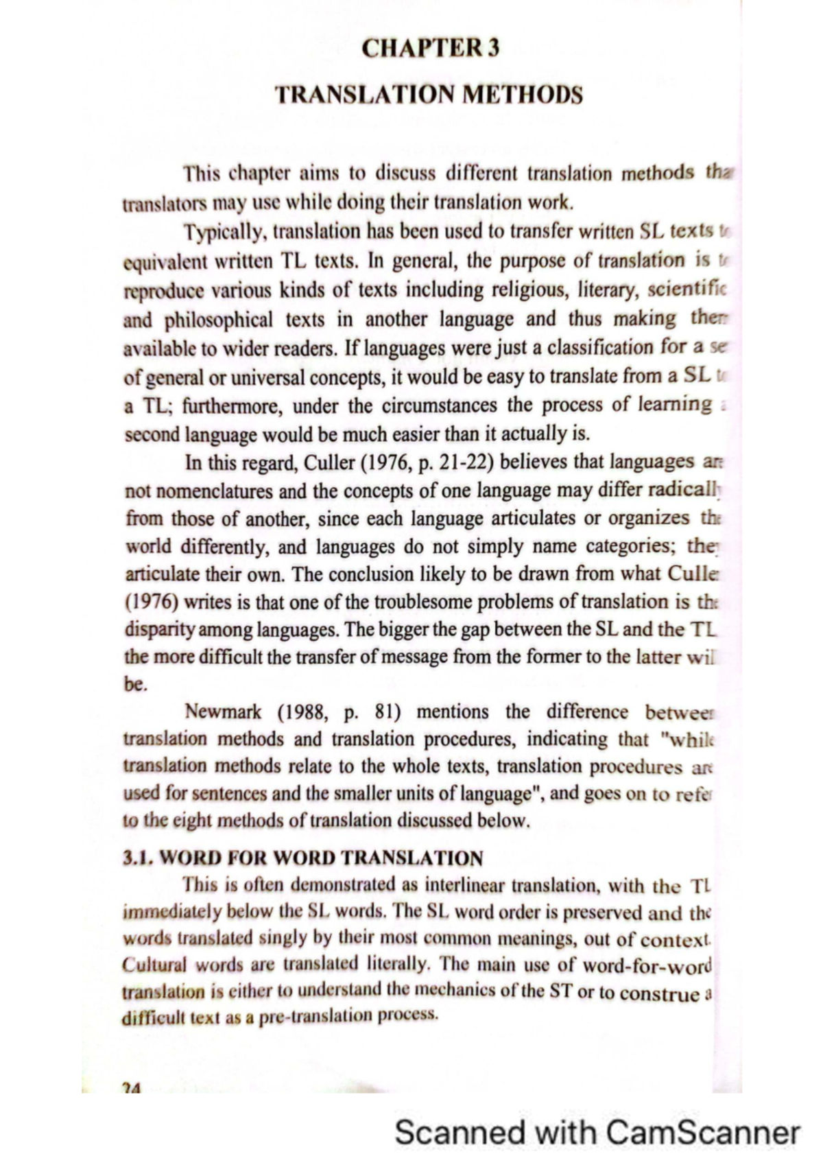 CHAPTER 3: EXPLORING TRANSLATION METHODS IN LANGUAGE STUDIES - Studocu