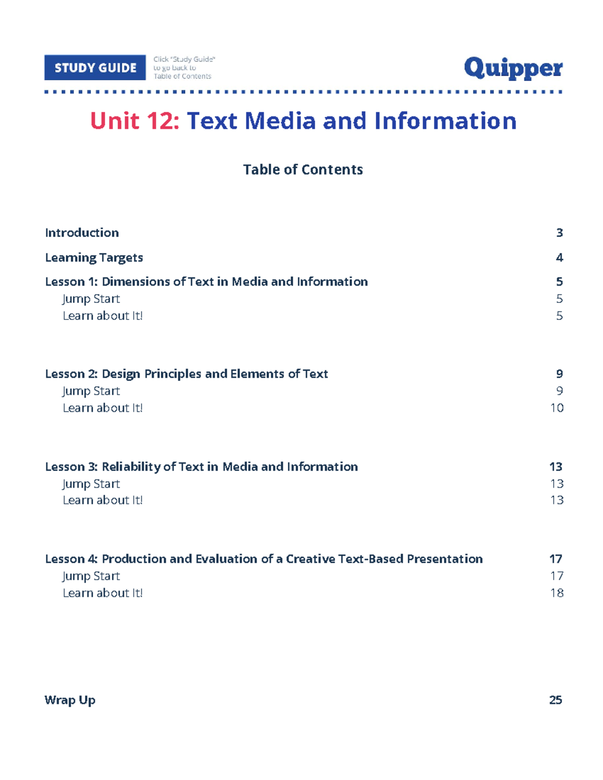 MIL12 Text Information And Media QSG - Unit 12: Text Media and ...