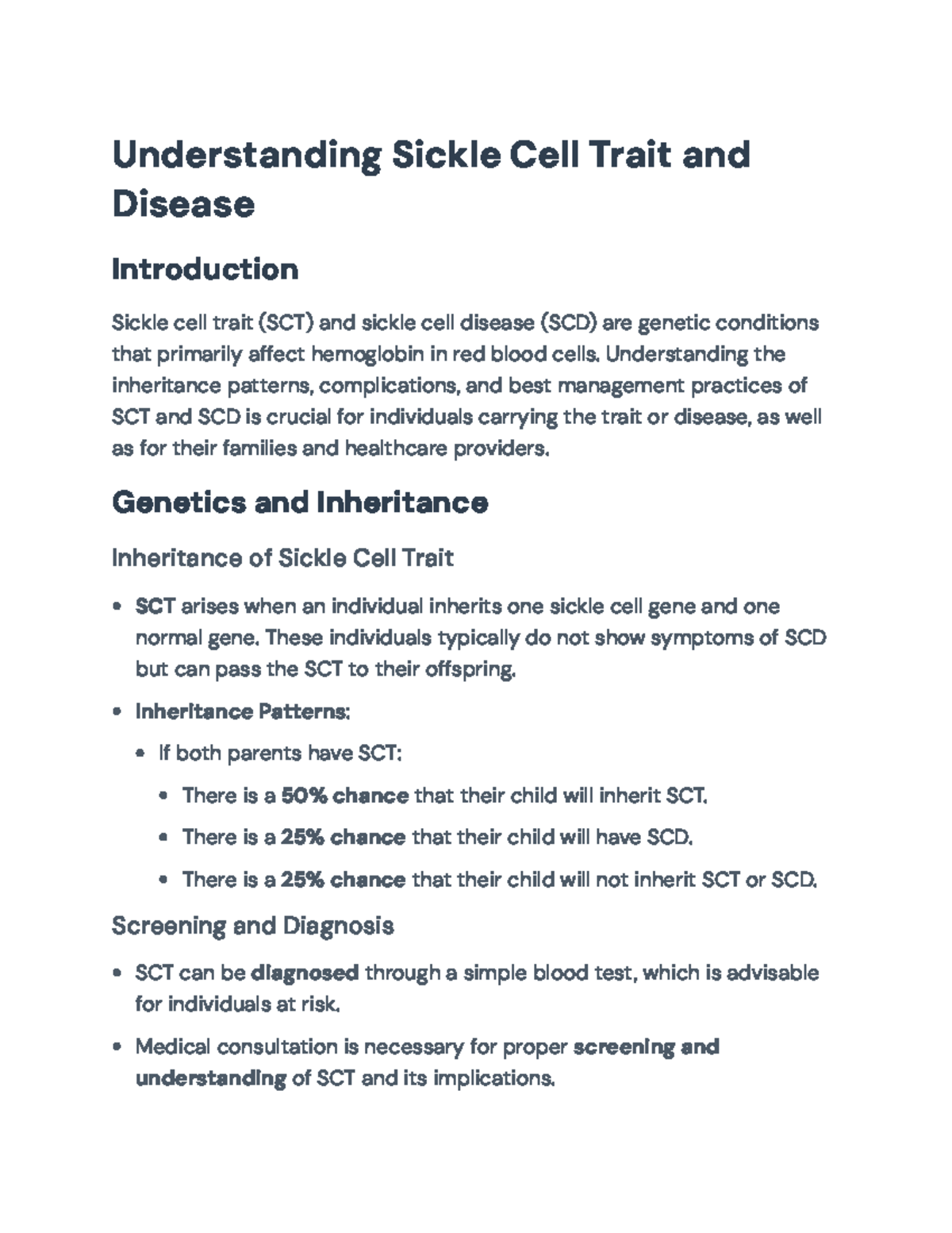 Understanding Sickle Cell Trait & Disease: Genetics & Management ...