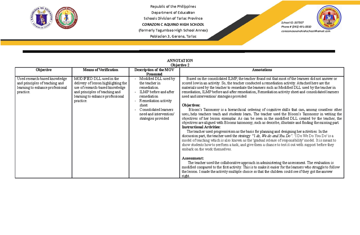 Annotation: Objective 2 - Enhancing Professional Practice Through ...