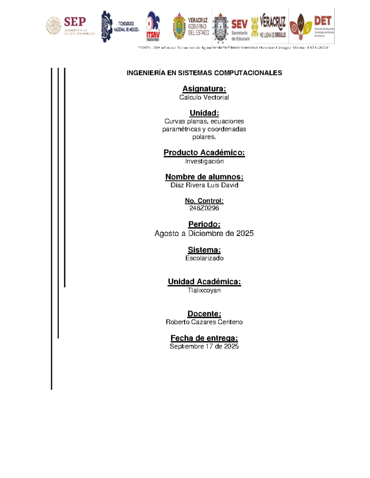 Ecuaciones Paramétricas de Curvas Planas - Cálculo Vectorial - Studocu