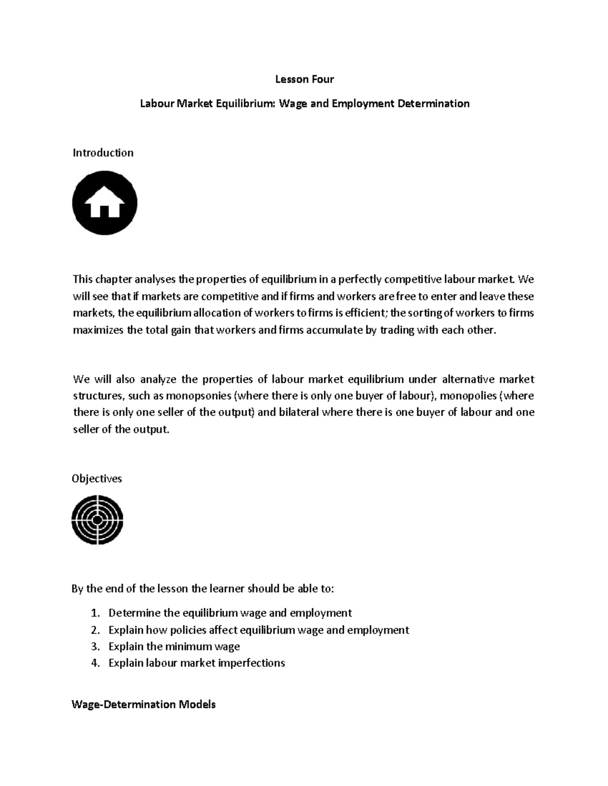 BHM 047 Lesson 4: Understanding Labour Market Equilibrium - Studocu