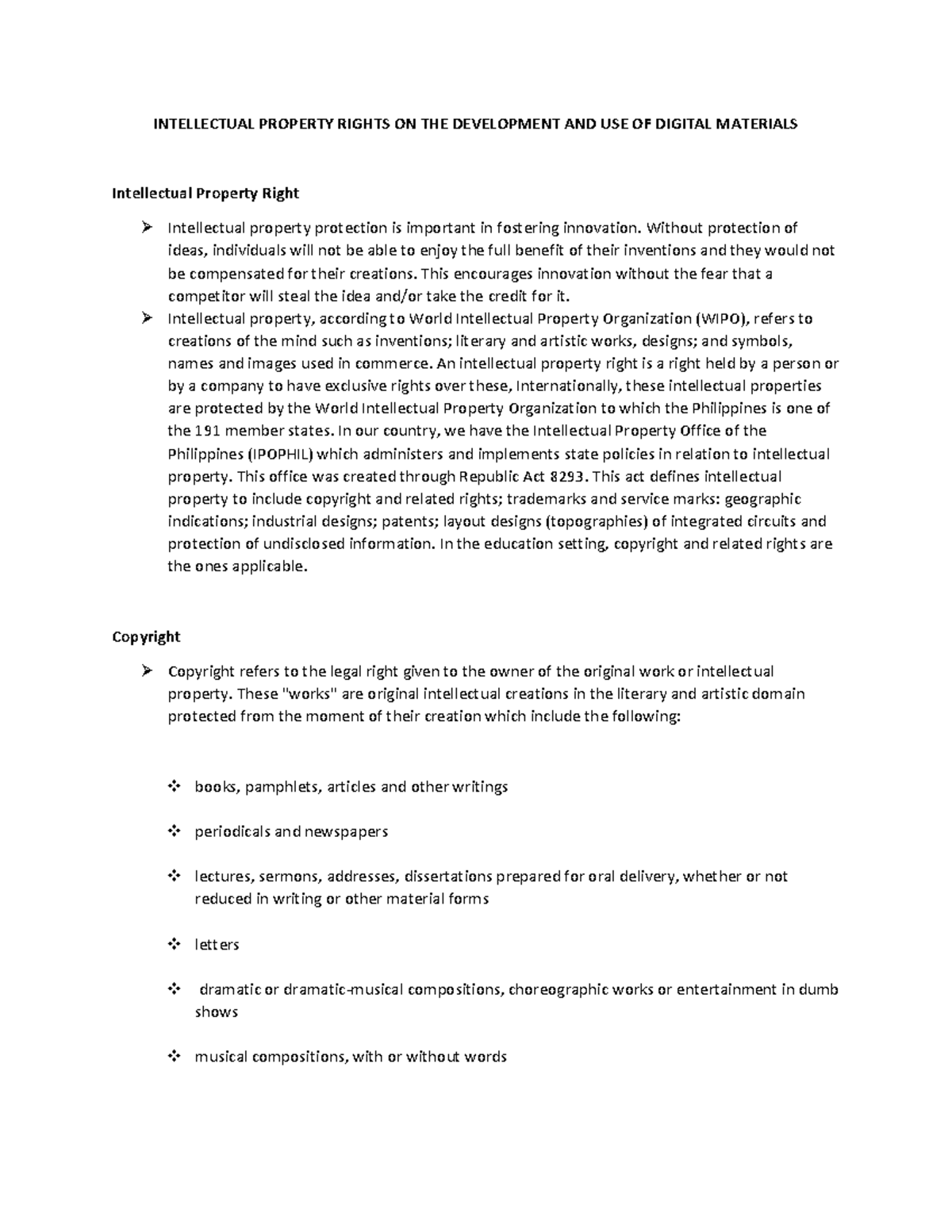 Intellectual Property Rights ON THE Development AND Technology ...