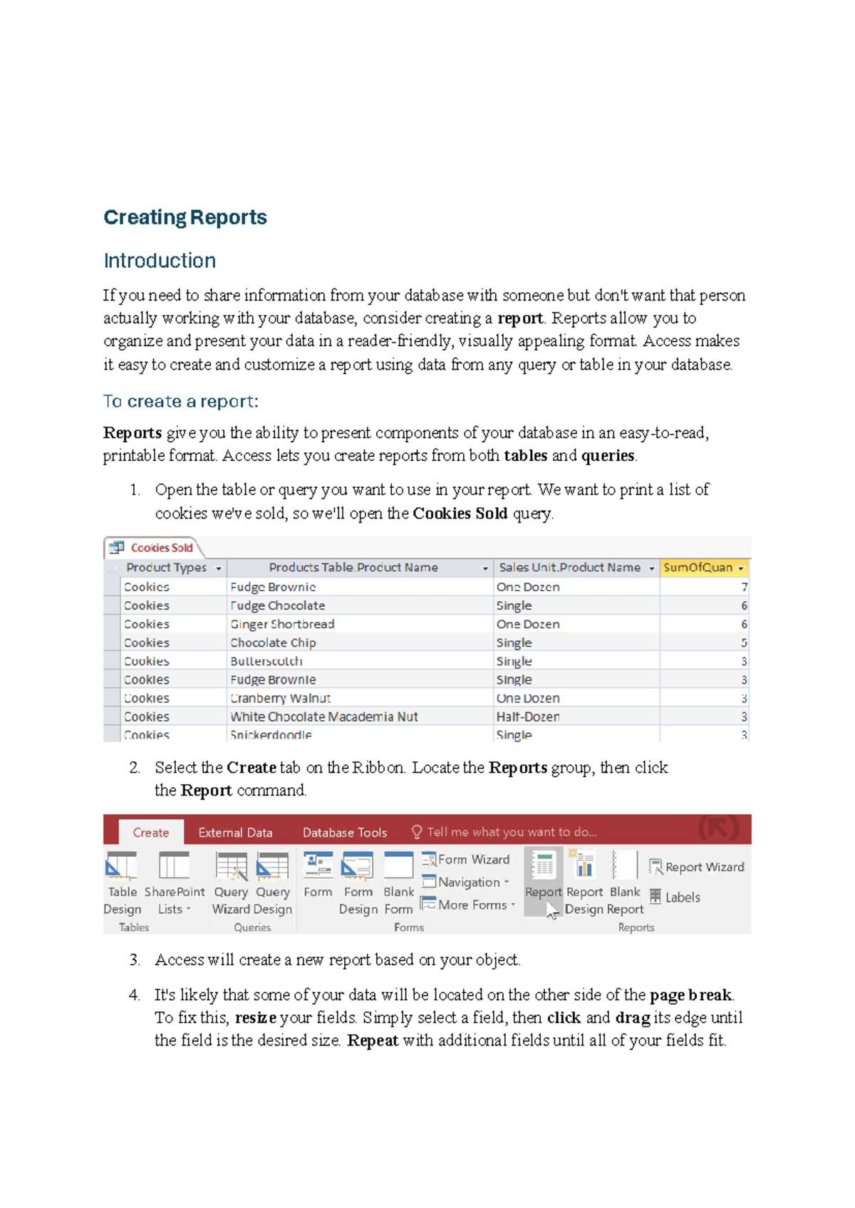 2.4 Creating Reports - Essential Notes for Database Management - Studocu