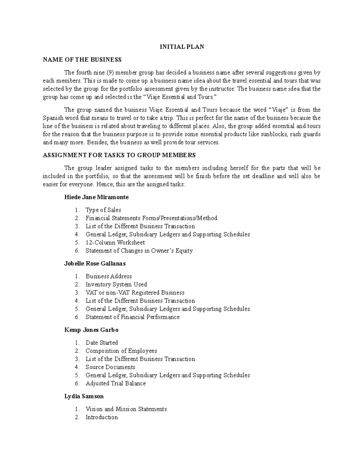 Initial-PLAN Group-4 - You can easily track the outline of worksheet ...