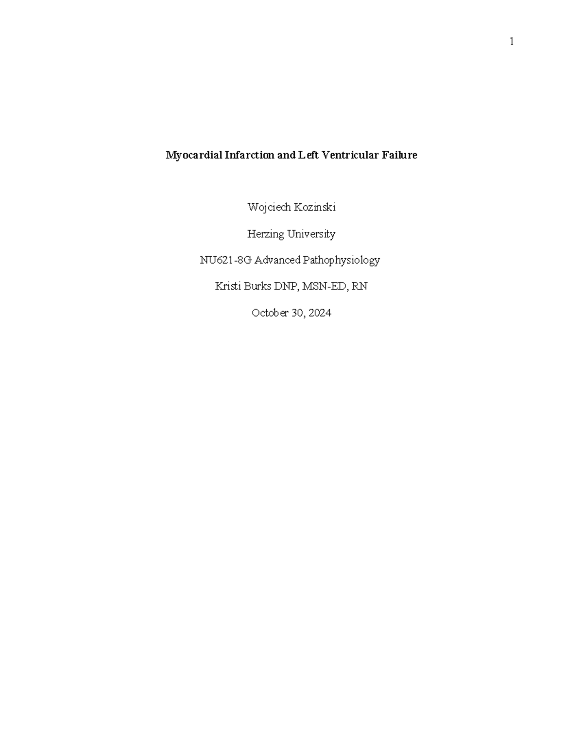 Myocardial Infarction & Left Ventricular Failure: Advanced ...