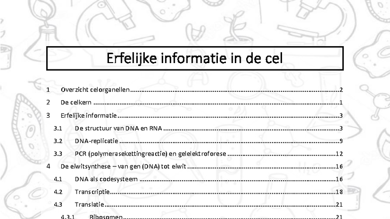 Erfelijke Informatie en Celstructuur - Biologie 6 (2u Cursus) - Studocu