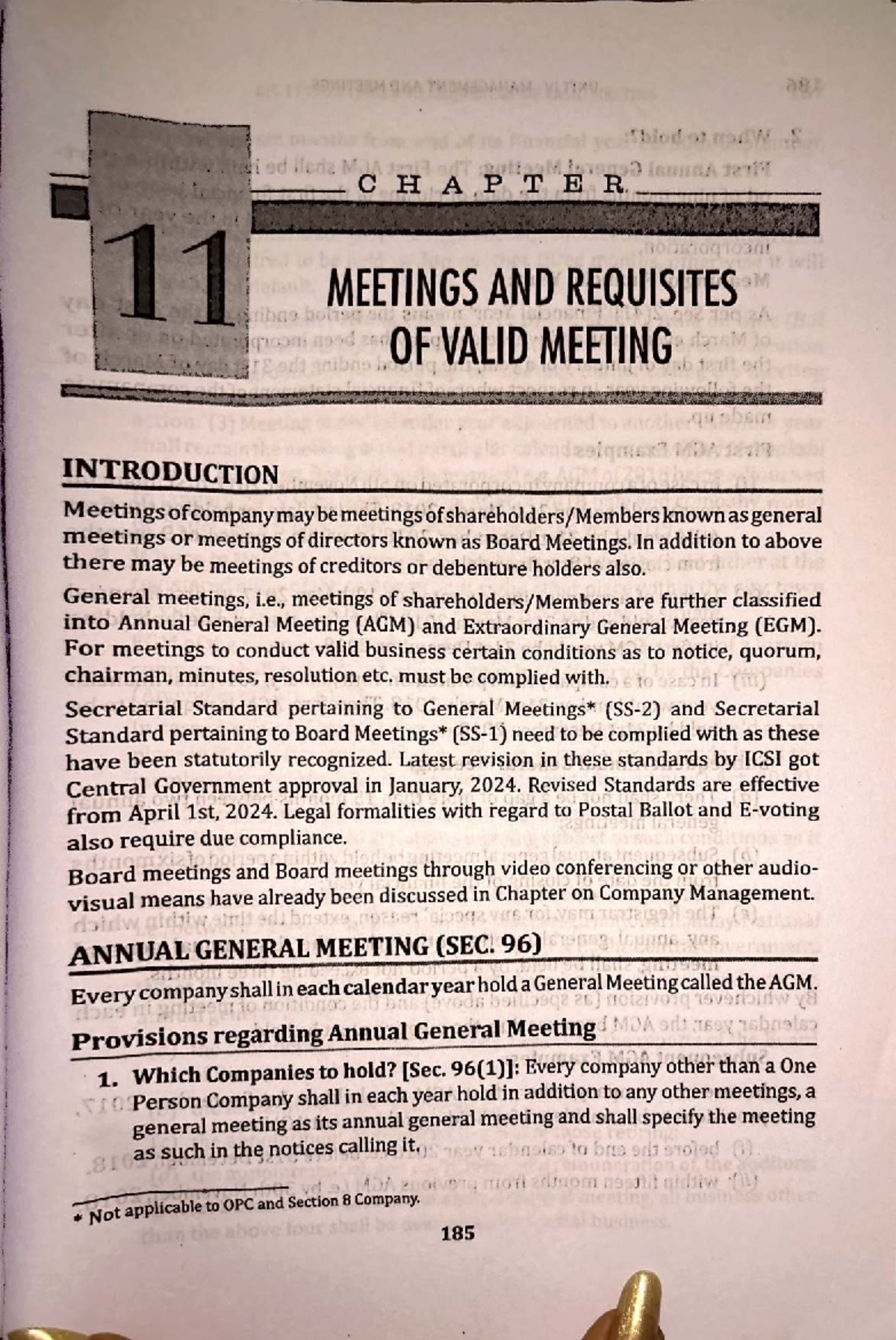 Ch 11: Meetings and Requisites in Company Law - Study Notes - Studocu