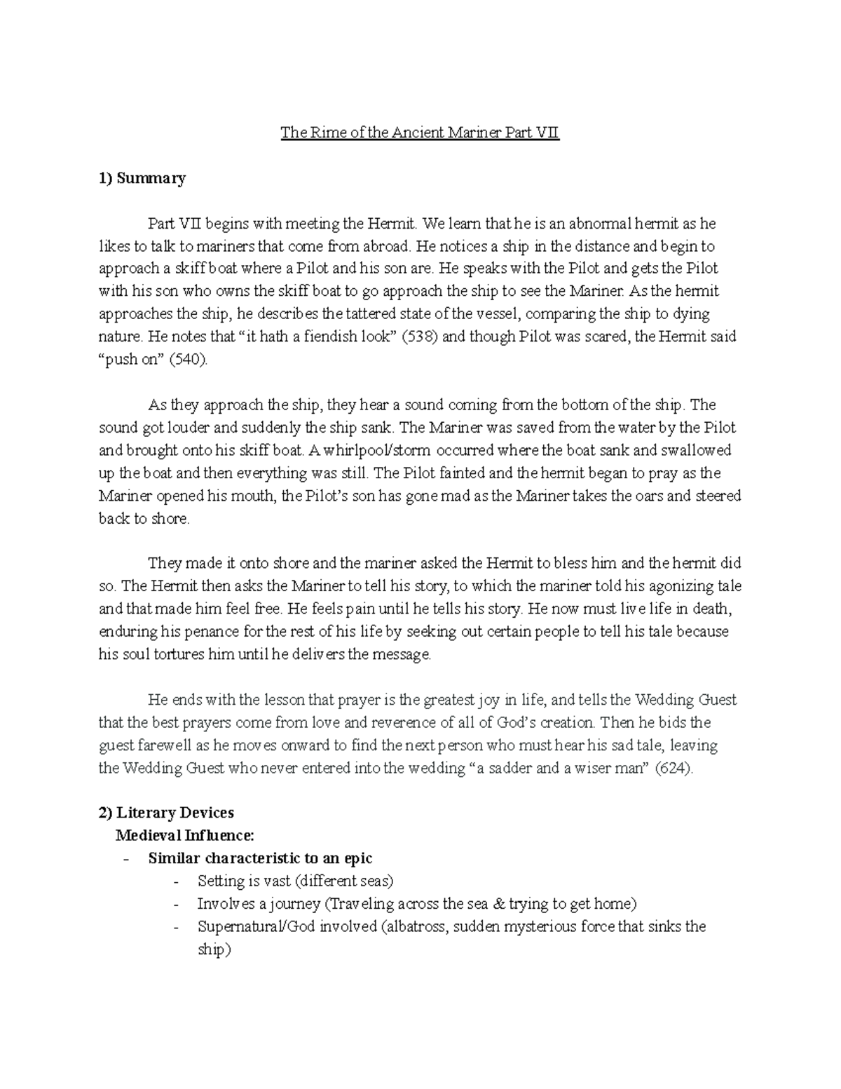 The Mariner Assignment - The Rime of the Ancient Mariner Part VII 1 ...